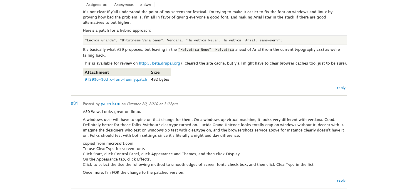 Change font family [#912936] | Drupal.org